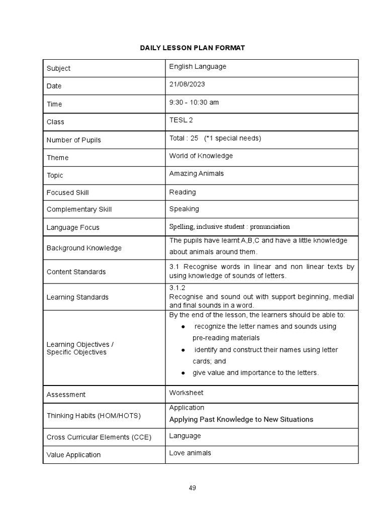 Lesson Plan Inclusive Mimi PDF | Download Free PDF | Lesson Plan ...