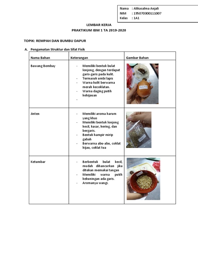 LAPORAN REMPAH Alika 1A1 | PDF