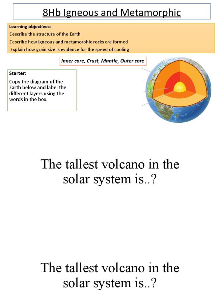 8Hb Igneous and Metamorphic (RL) | PDF