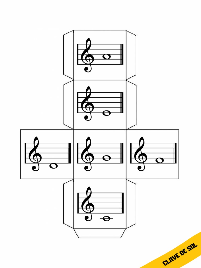 Dado Musical Imprimir Clave de Sol PDF | PDF