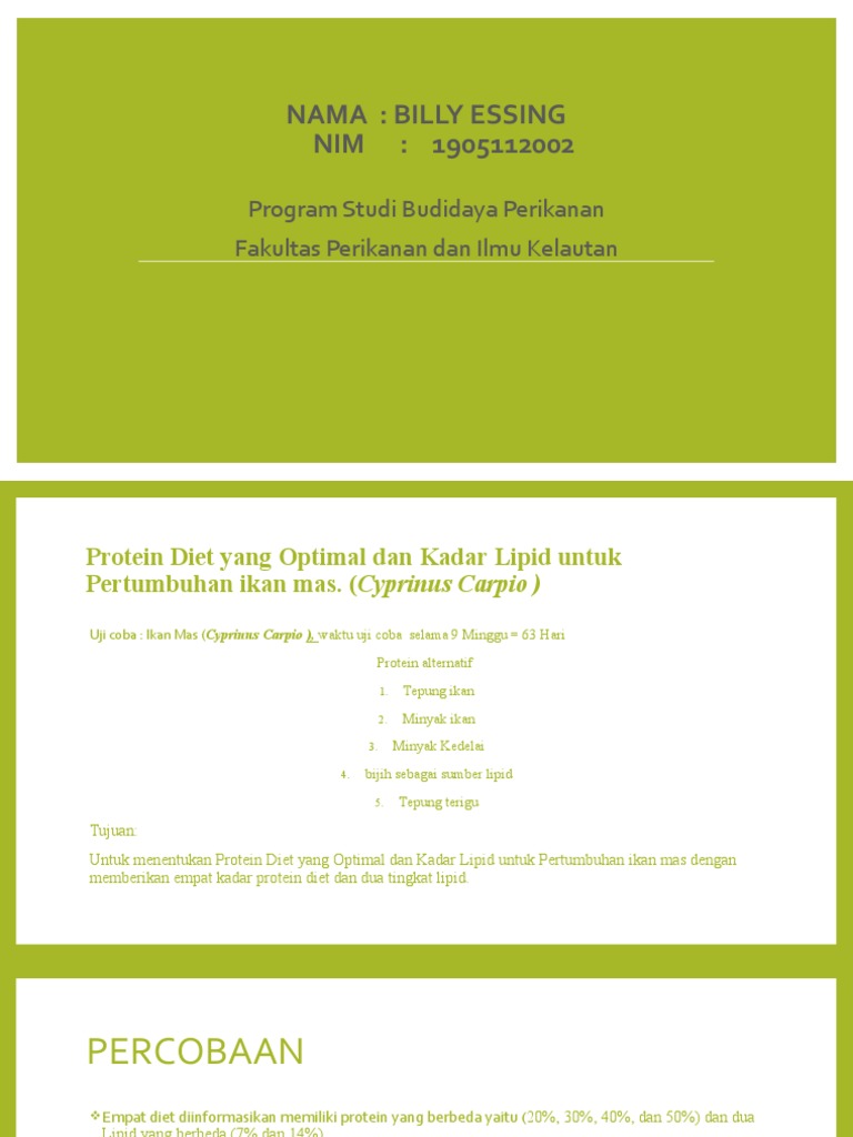 Tugas Nutrisi Ikan Billy | PDF