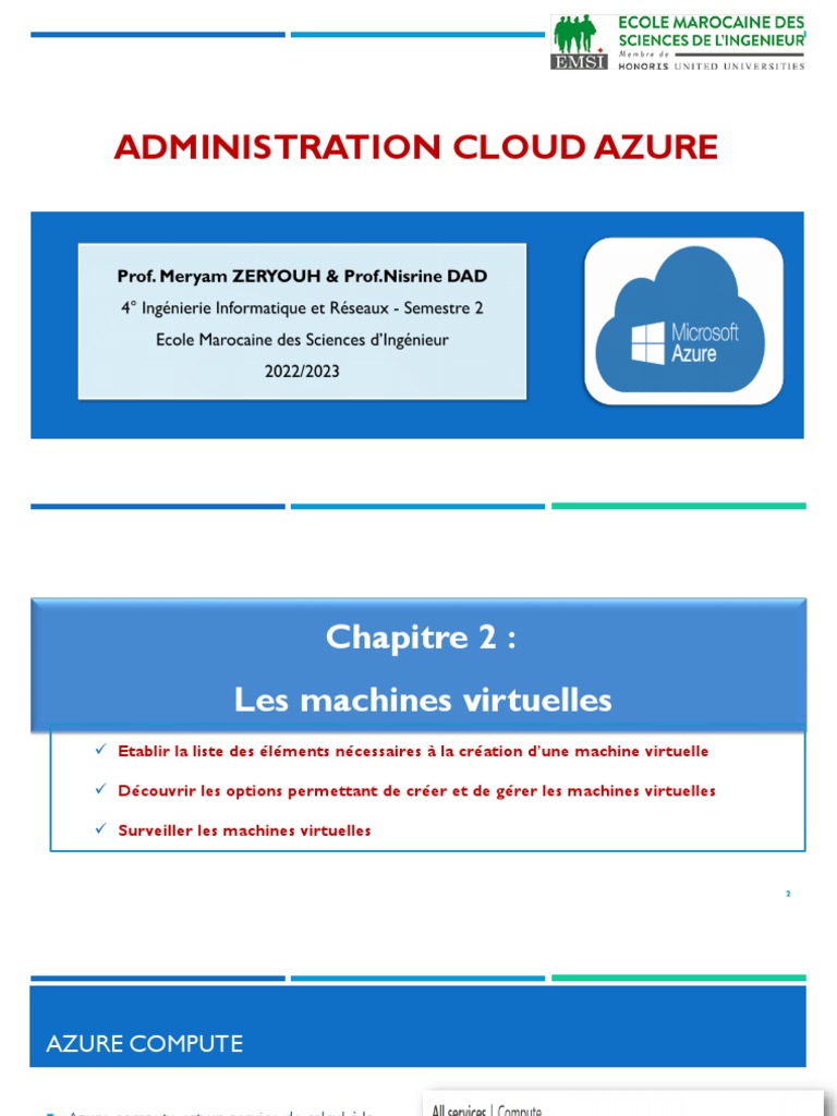 Administration des Machines Virtuelles Azure | PDF | Machine virtuelle ...