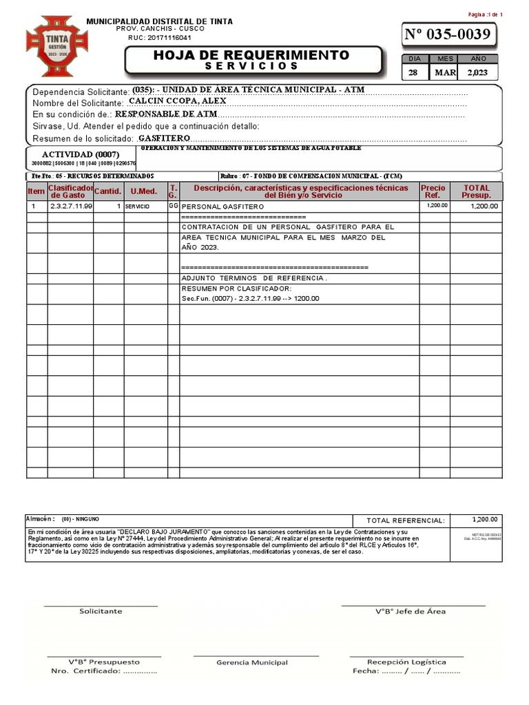 TRD Gasfitero Marzo 2023 | PDF