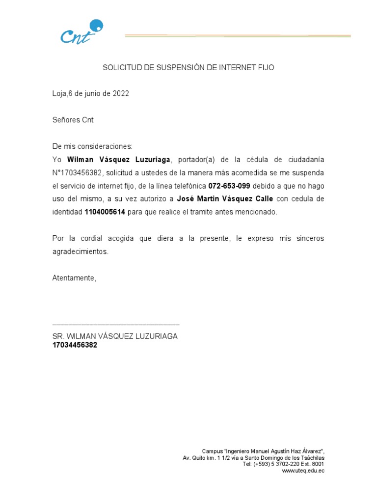 Formato Solicitud CNT | PDF