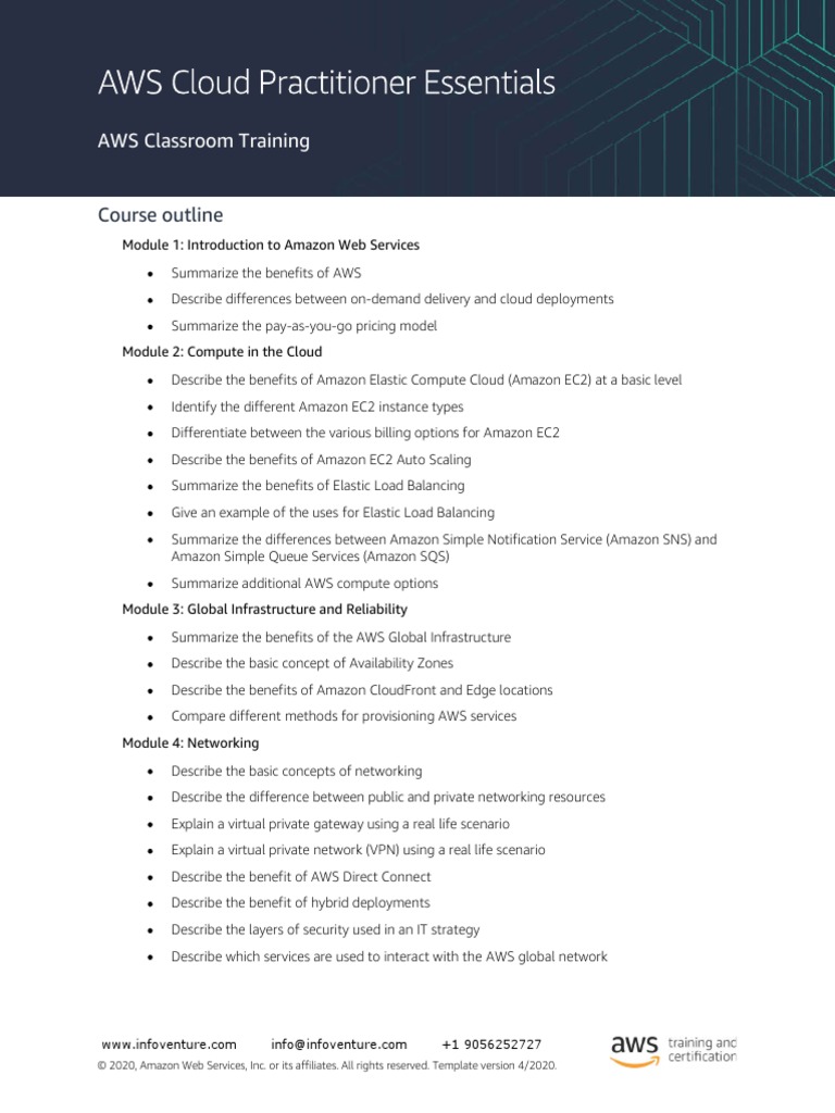 AWS Cloud Practitioner Essentials | PDF | Amazon Web Services | Cloud ...