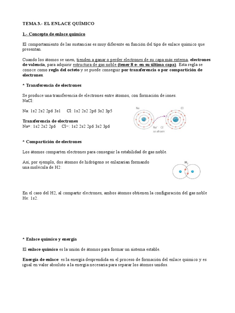 Tema 3 Enlace Químico | PDF | Polaridad química | Enlace covalente