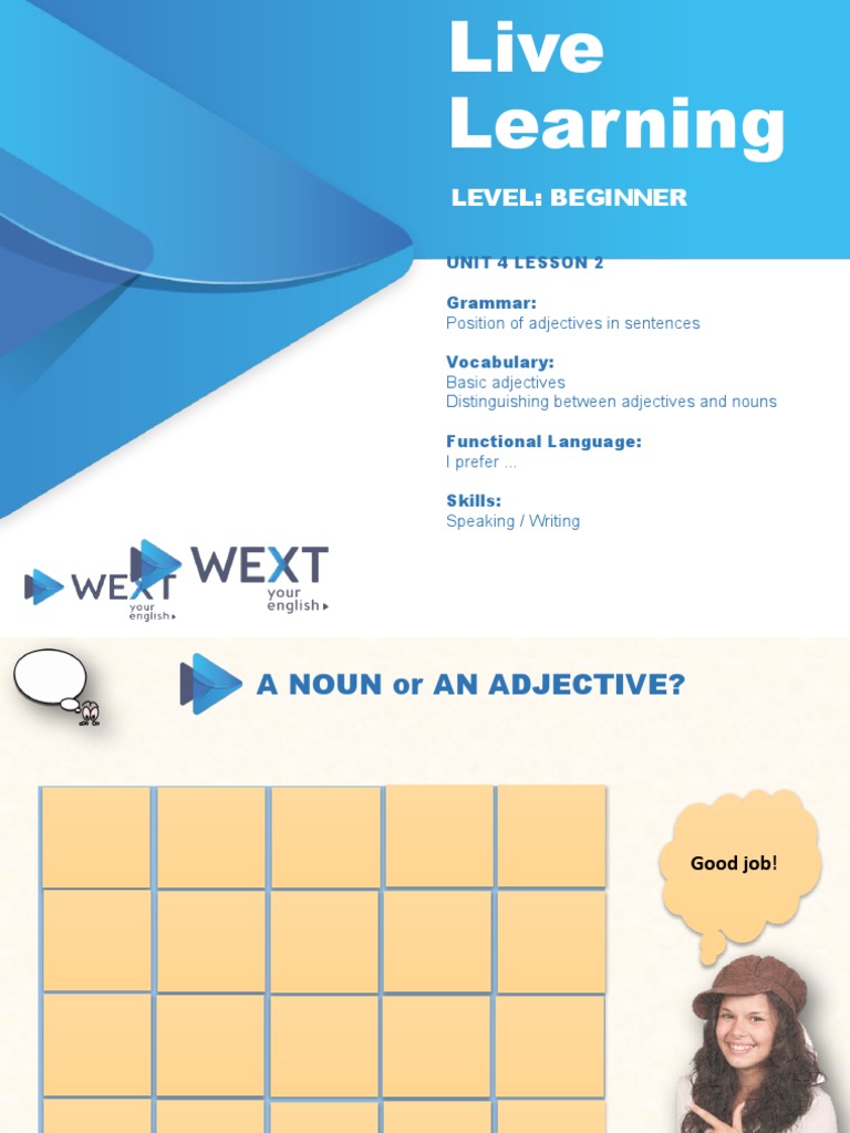 Unit 4 Lesson 2 | PDF | Adjective | Noun