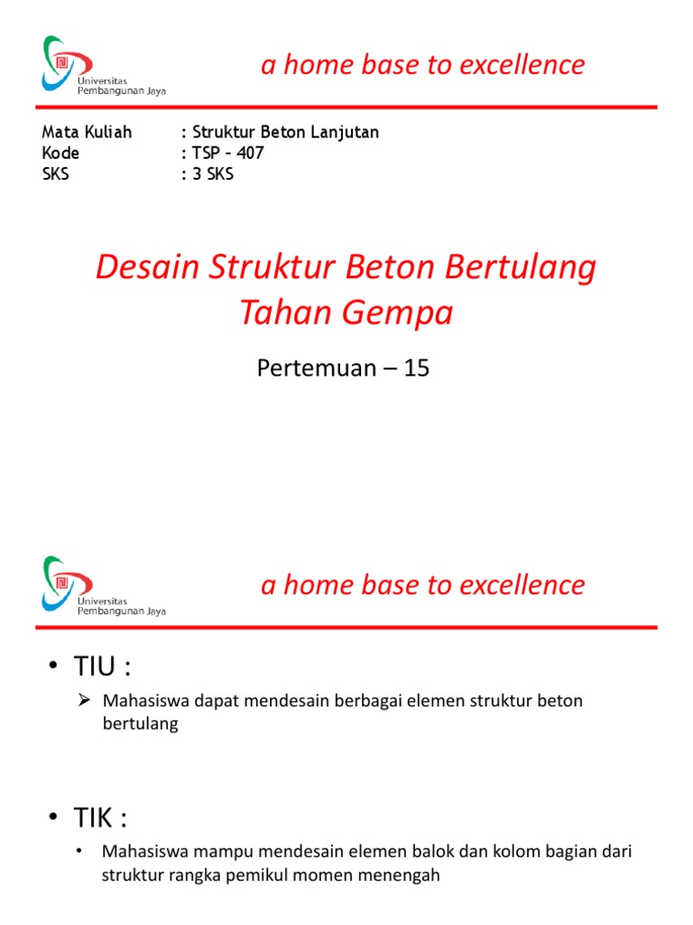 Slide TSP407 Struktur Beton Lanjutan TSP 407 P15 PDF | PDF