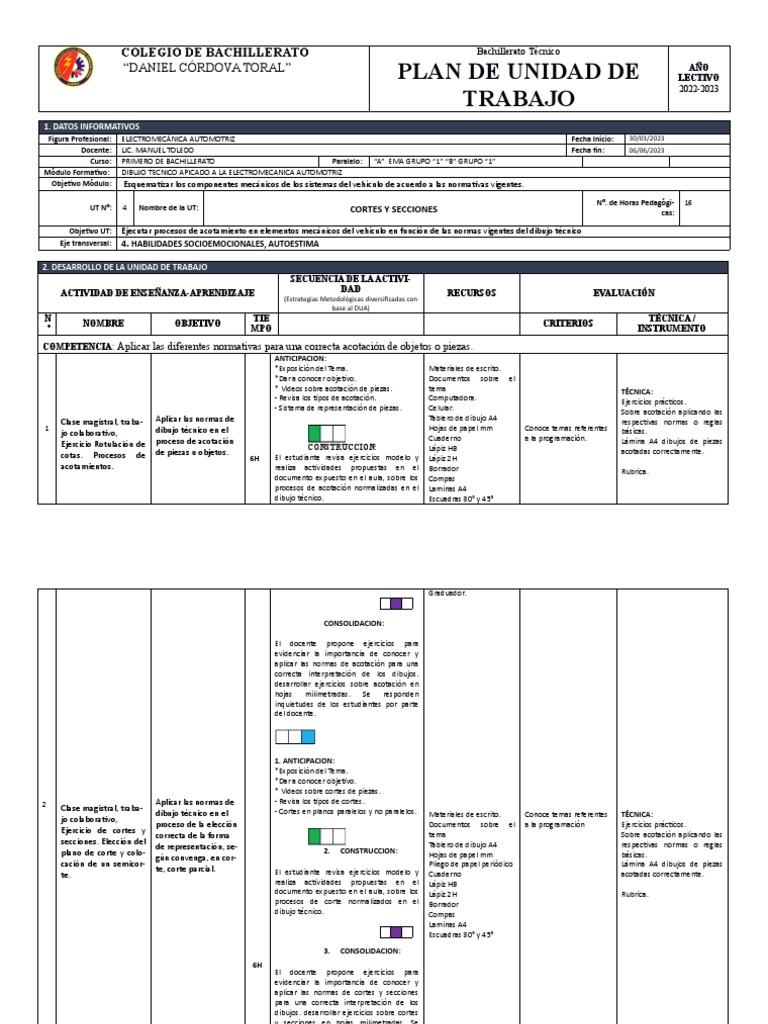 Dibujo 1 EMA 4 PUT 22-23 - HACER CAMBIOS | PDF | Aprendizaje | Maestros