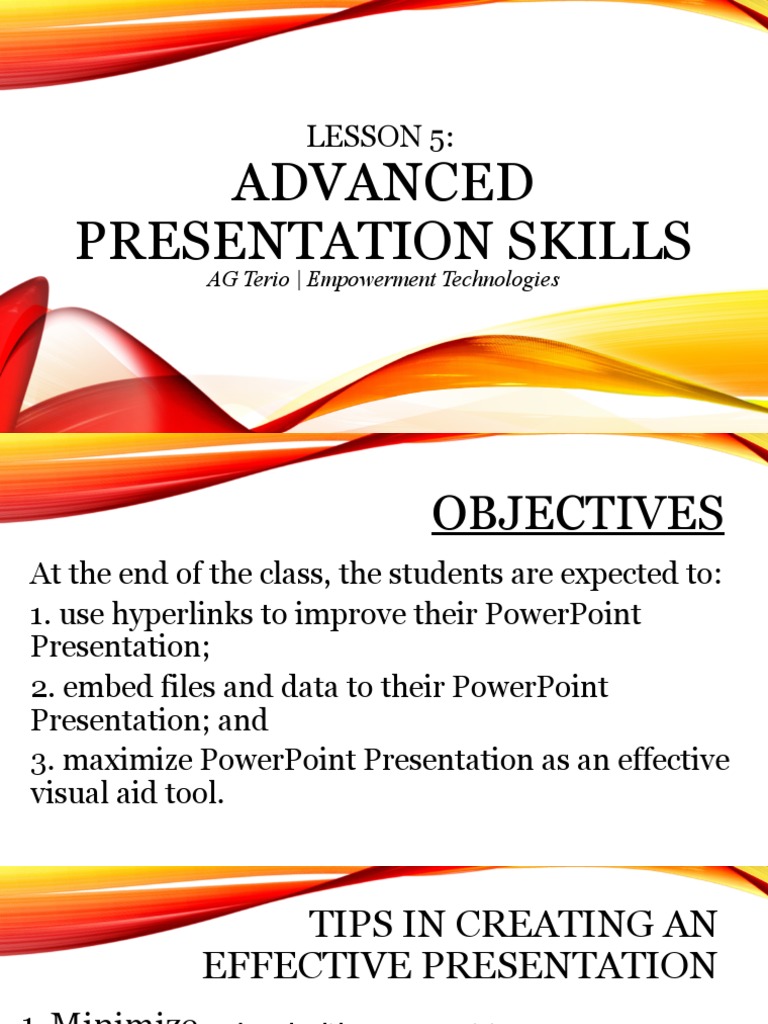 Lesson 5 Advanced Presentation Skills | PDF
