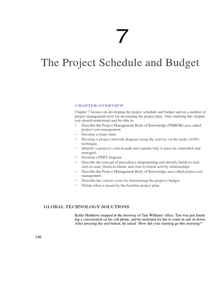 Chapter 7 - The Project Schedule and Budget | PDF | Project Management ...