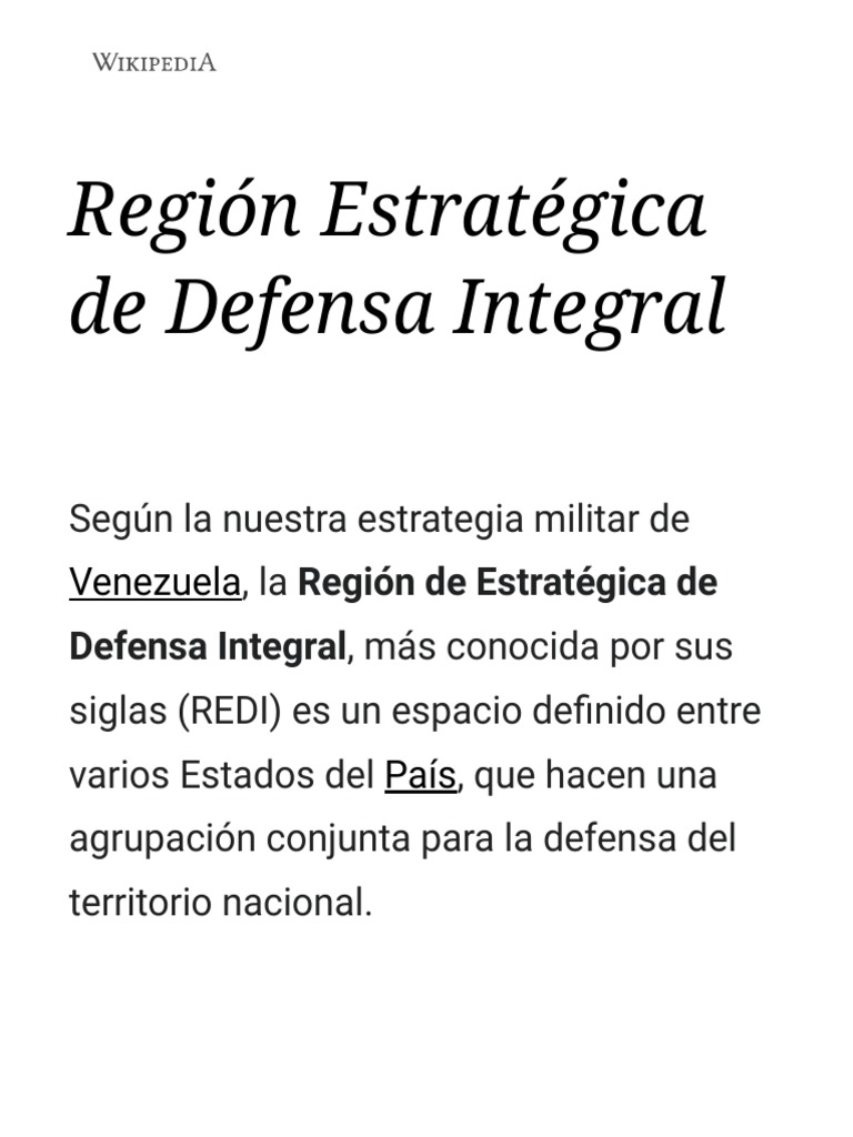 Región Estratégica de Defensa Integral - Wikipedia, La Enciclopedia ...