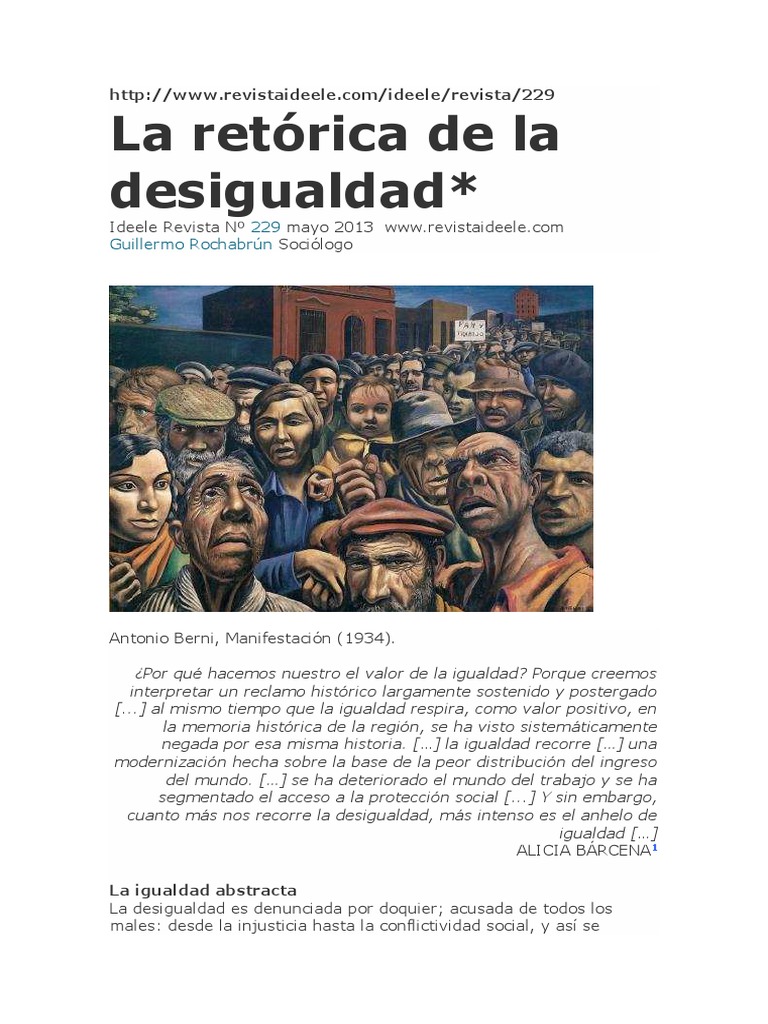 La Retorica de La Desigualdad | PDF | Discriminación y relaciones ...