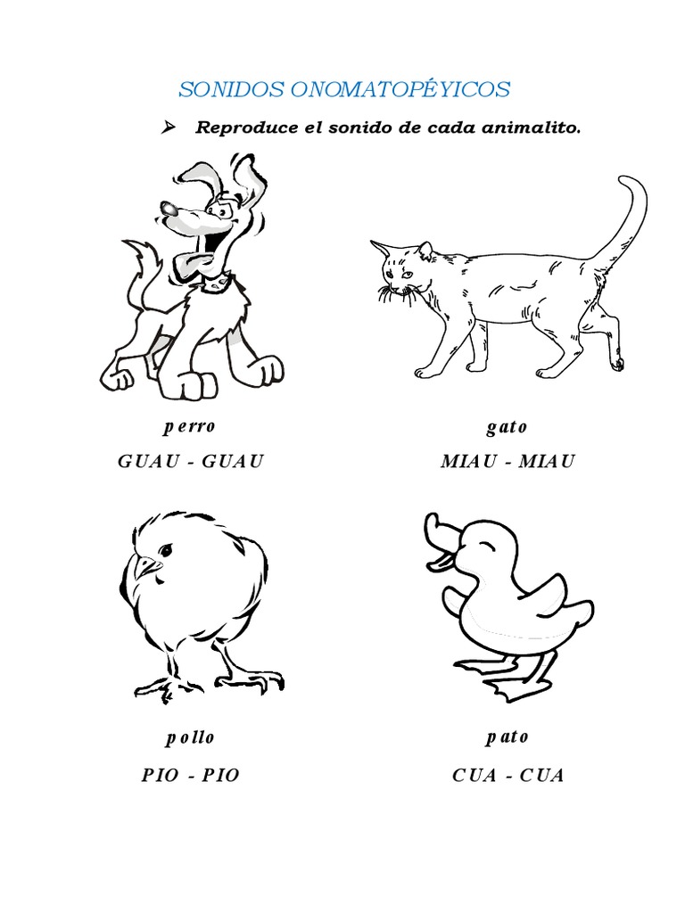 Sonidos Onomatopéyicos para 3 Años | PDF
