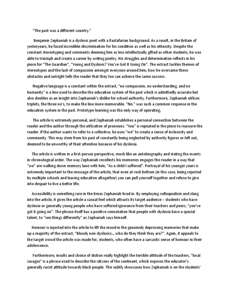 Zephaniah's Journey: Young and Dyslexic | PDF | Dyslexia | Behavioural Sciences
