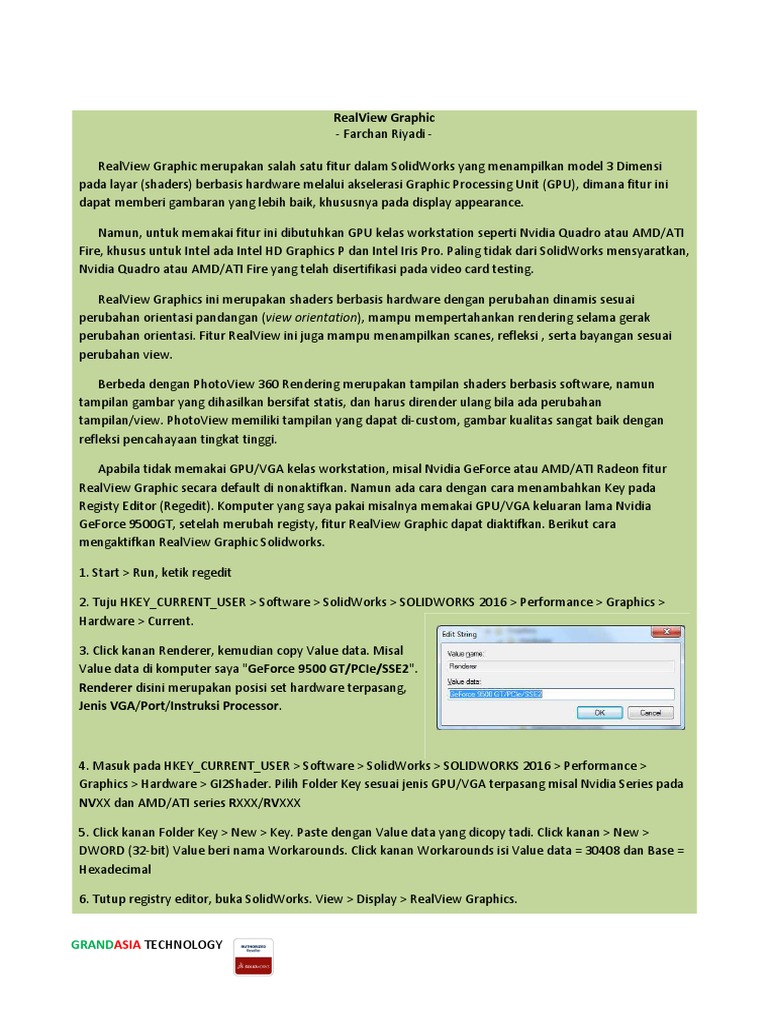 Mengaktifkan RealView Graphics Tanpa Quadro | PDF