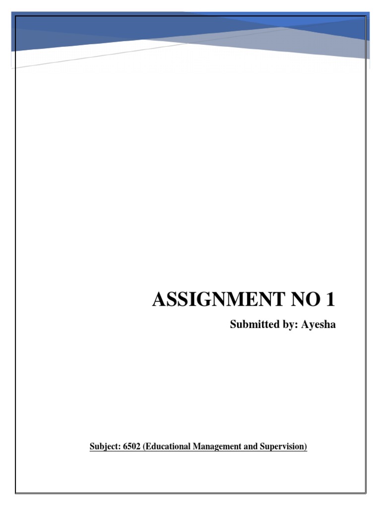 6502 Assignment No 1 | PDF | Teachers | Muhammad