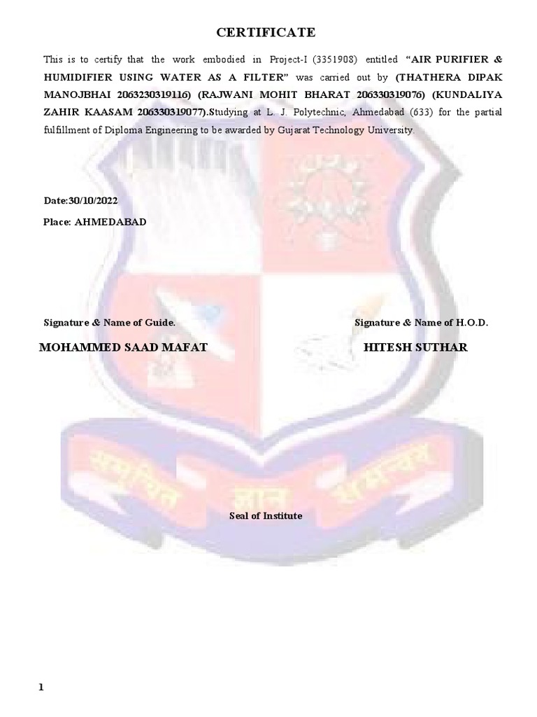 CERTIFICATE Edit | PDF