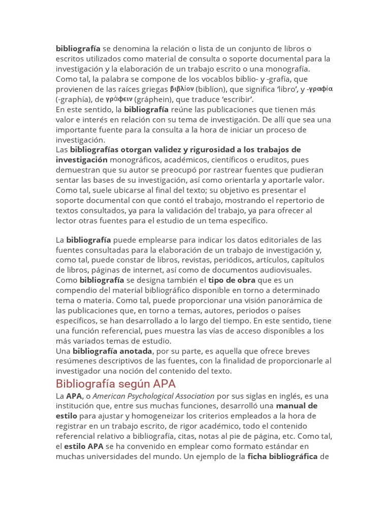 Guía Completa sobre Bibliografía y APA | PDF | Bibliografía | Estilo apa