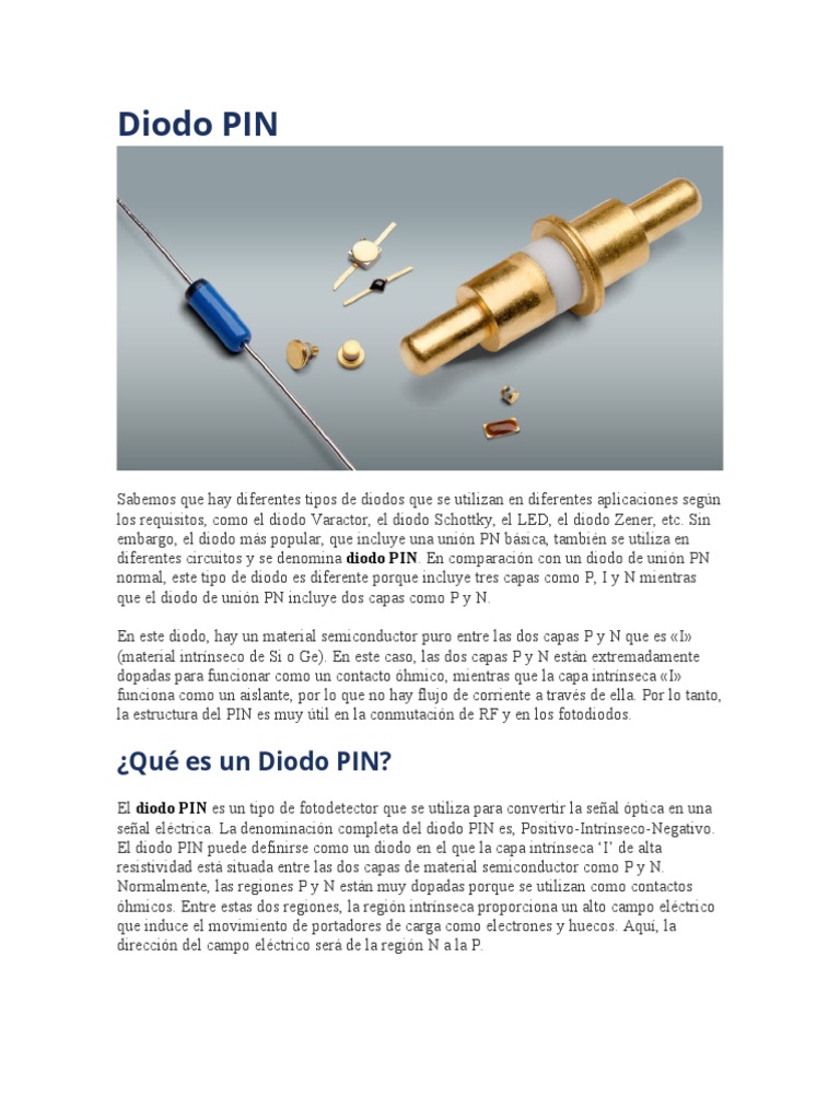 Características y Aplicaciones del Diodo PIN | PDF | Diodo ...