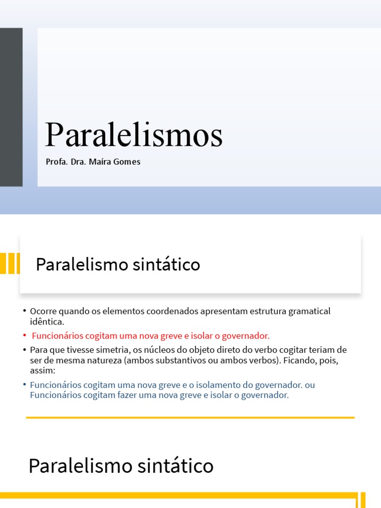 Paralelismo Sintático e Semântico 27.10 | PDF | Linguística