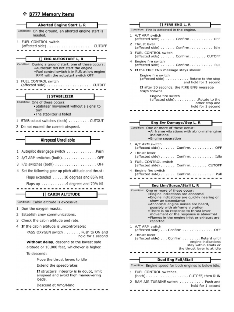 B777 Important Notes | PDF