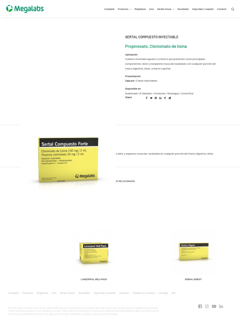 Sertal Compuesto Inyectable - Megalabs | PDF