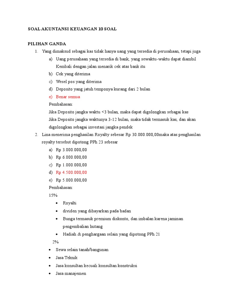 Soal Olimpiade Akuntansi Akuntansi Keuangan PDF | PDF