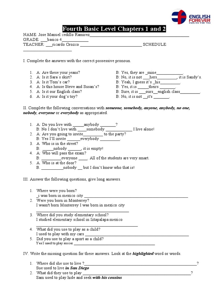 Basic 4. CH 1 and 2 | PDF