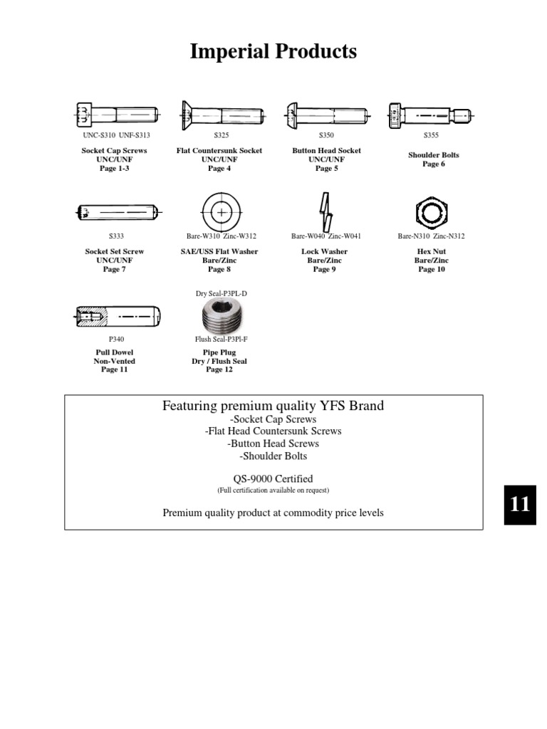 Imperial Products Premium Fasteners | PDF | Screw | Equipment