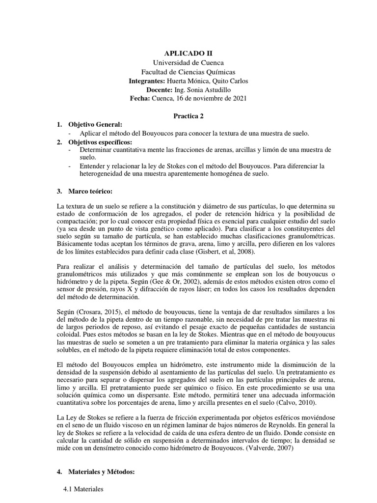 Huerta, Quito-Practica de Suelos #2-AAII PDF | PDF | Química | Materiales