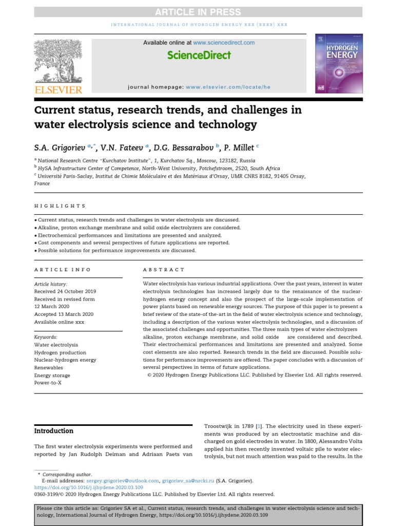 Current Status, Research Trends, and Challenges | PDF | Hydrogen ...