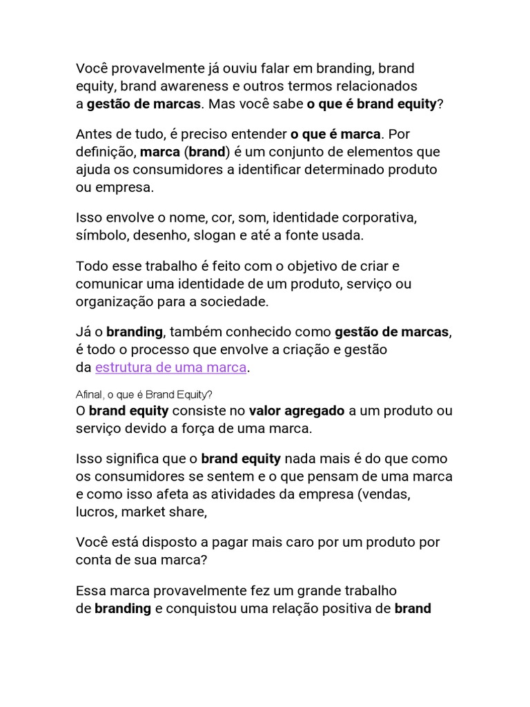 Funçaõ da marca | PDF