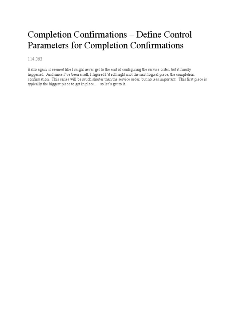 PM Confirmations | PDF