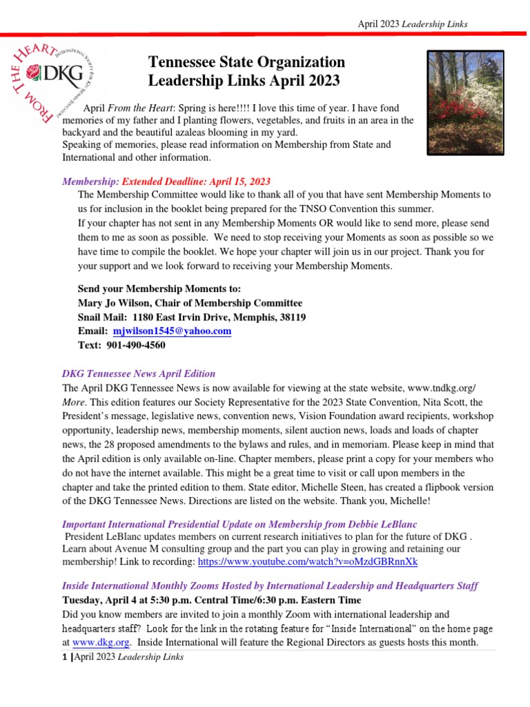 2023 April Leadership Links | PDF