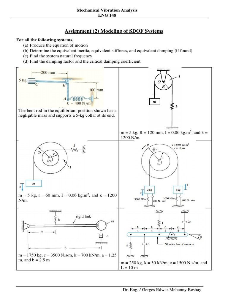 Assignment (2) Modeling of SDOF Systems | PDF