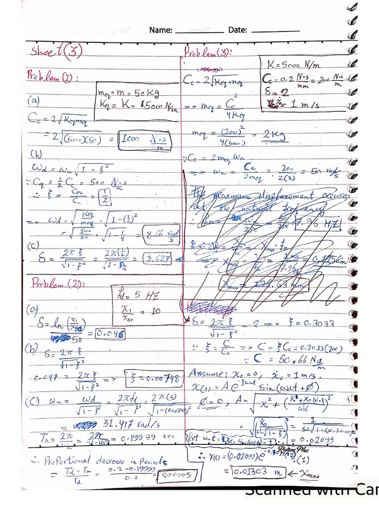 Vibration Sheet 3 Pdf Pdf