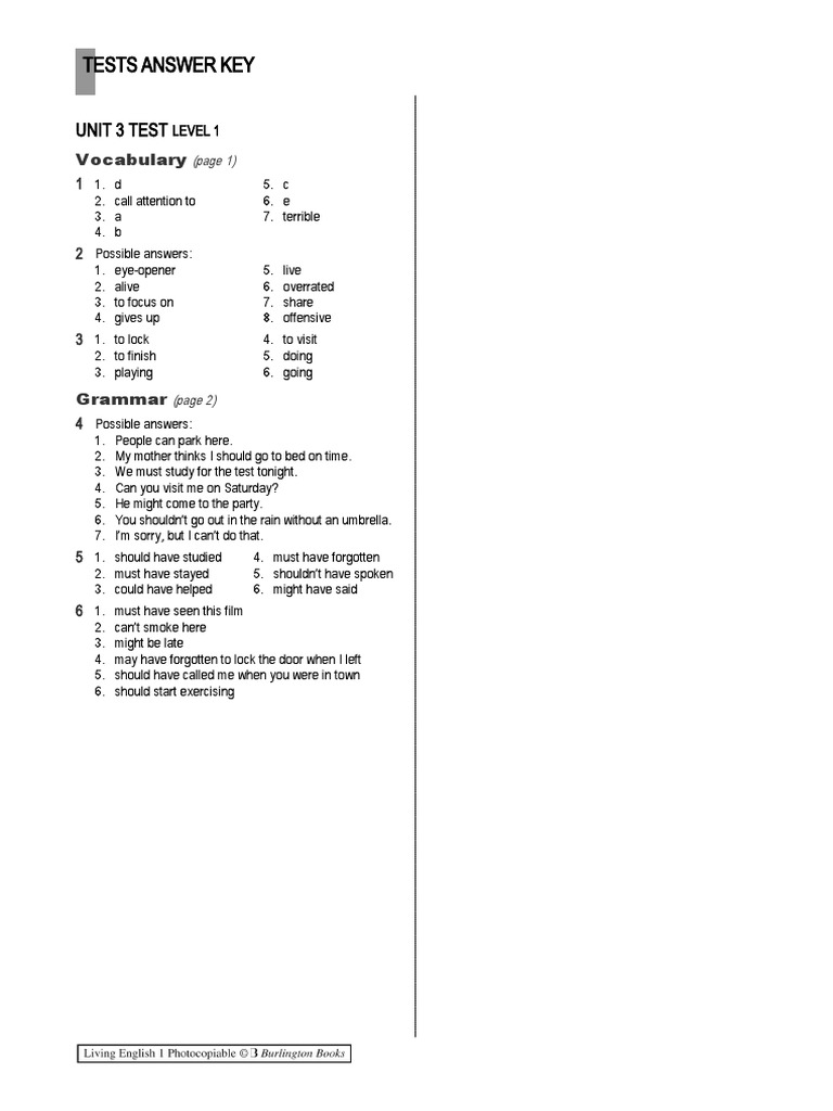Unit 3 Self Test ANSWERS | PDF
