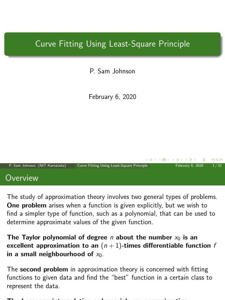 Curve Fitting | PDF | Least Squares | Equations
