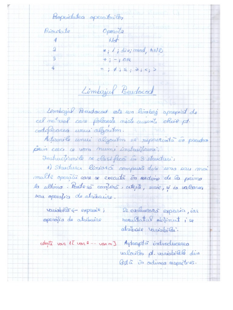 Limbajul Pseudocod PDF | PDF