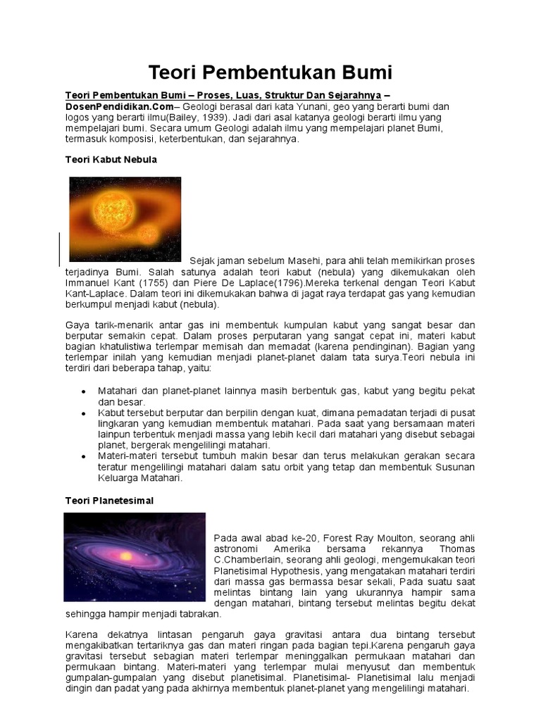 Teori Pembentukan Bumi ALFITRA SALAM | PDF
