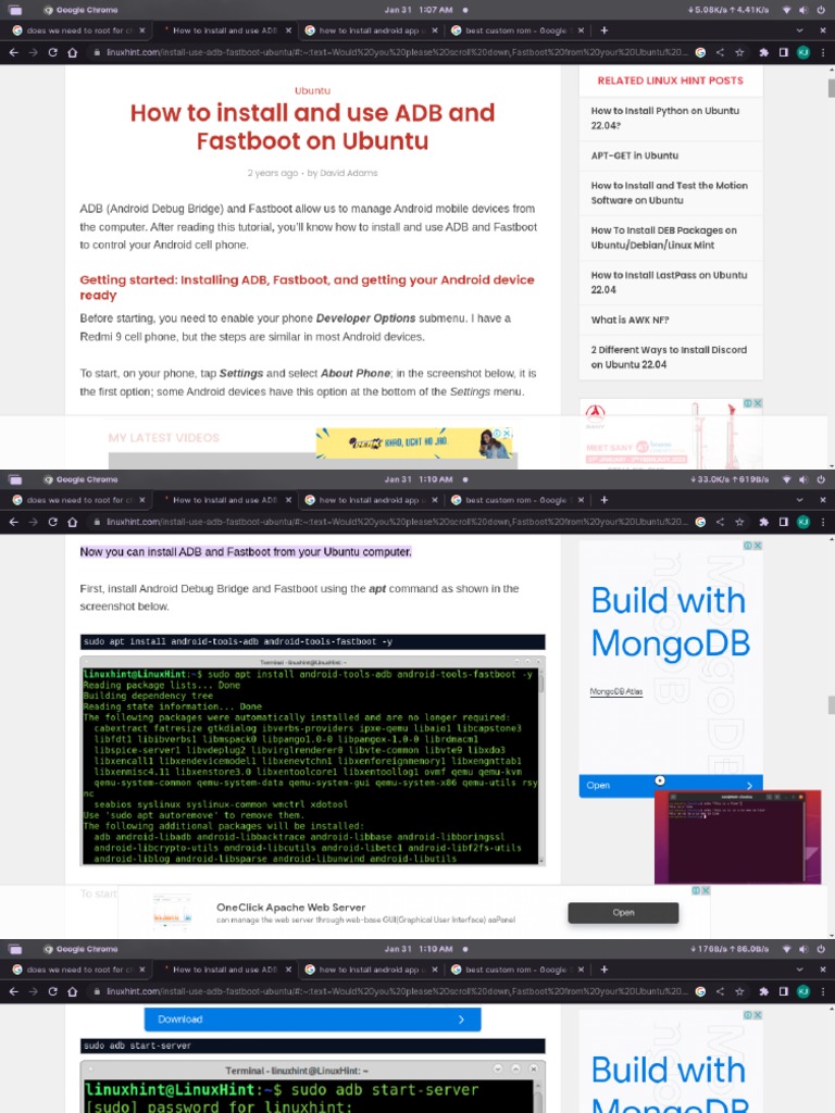 Adb&fastboot Installation and Mobile Rooting | PDF