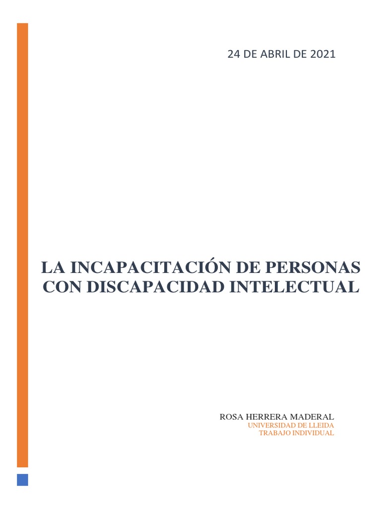 La Incapacitación de Personas Con Discapacidad Intelectual | PDF ...
