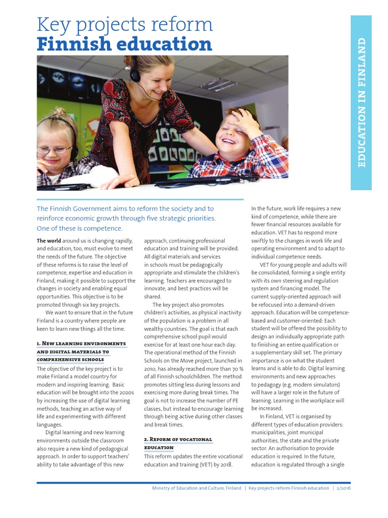 Finnish Education Reform Initiatives | PDF | Vocational Education ...