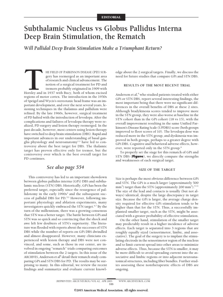 STN GPi Rematch | PDF | Deep Brain Stimulation | Brain