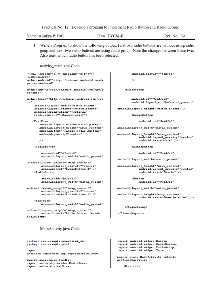 Practical 12 Pdf Pdf Android Operating System Software Engineering