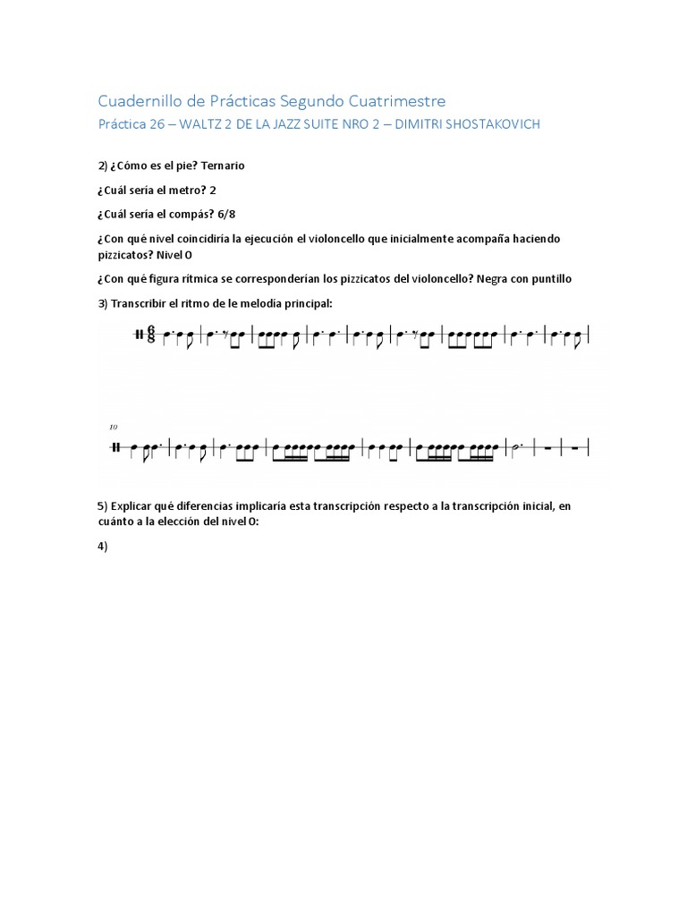 Cuadernillo de Prácticas Segundo Cuatrimestre | PDF | Acorde (Música) | Ritmo