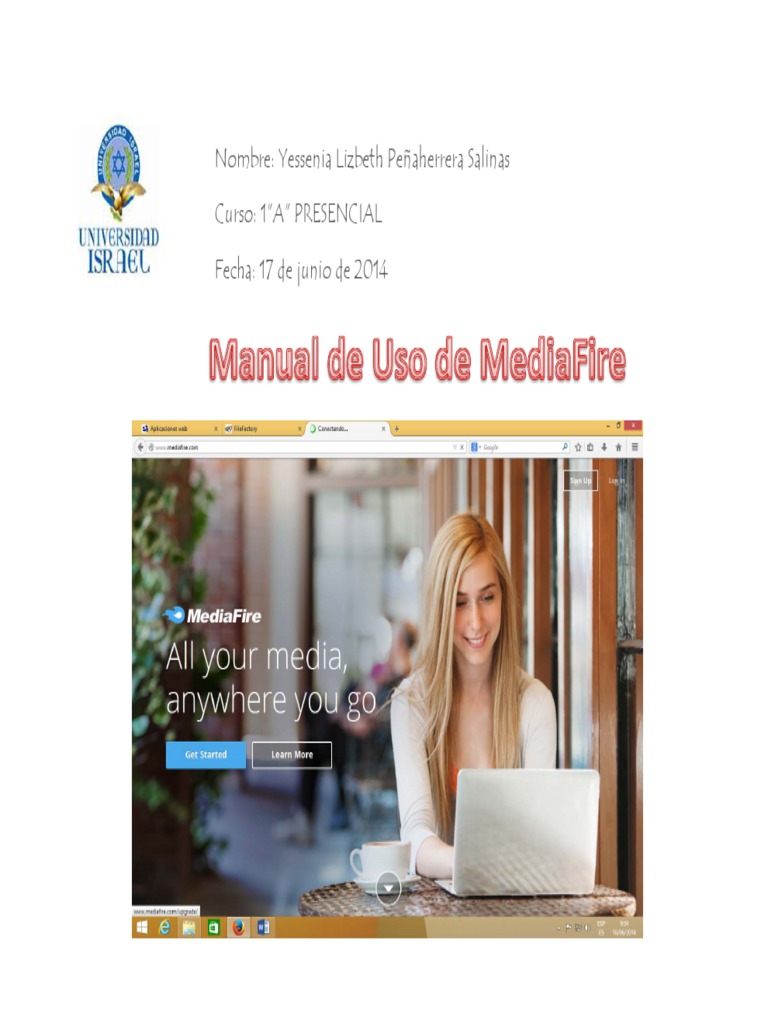 Instrucciones para crear una cuenta y subir archivos en MediaFire | PDF ...