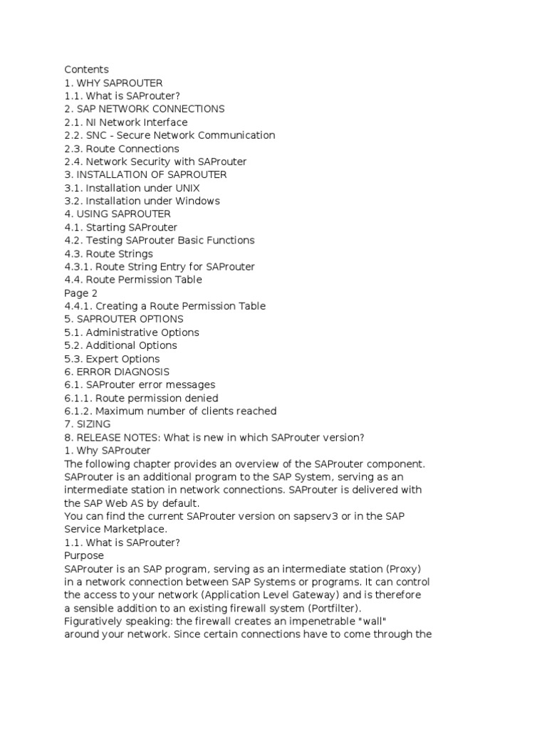 Sap Router Config | PDF | Internet Protocol Suite | Computer Network