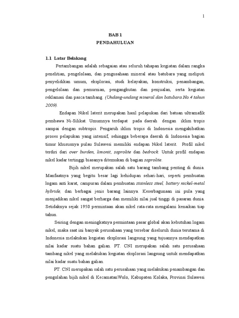 Studi Preparasi Sampel Bijih Nikel Laterit pada PT CNI | PDF